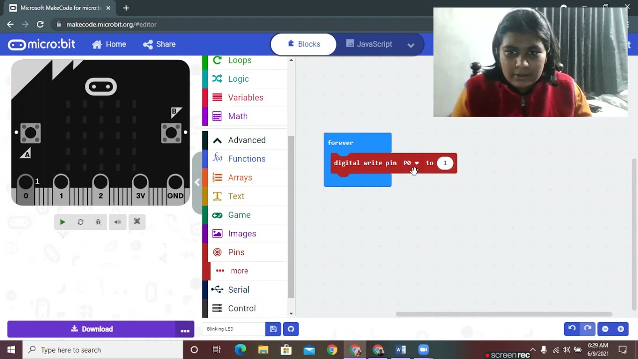 MICROBIT 2  BLINKING LED