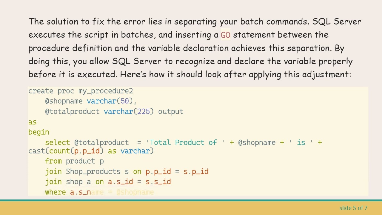 How to Fix the Error: Must Declare the Scalar Variable in SQL Server