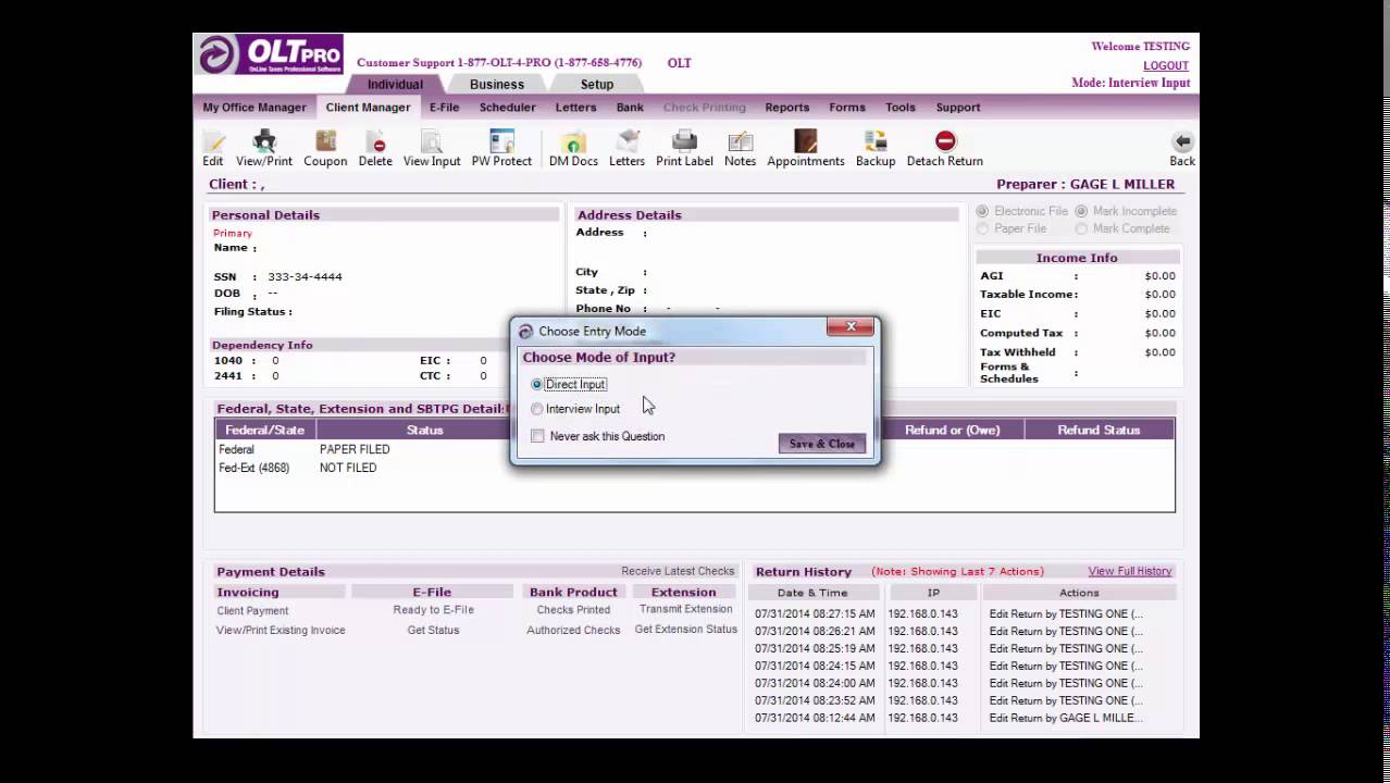 OLTPro Return Instructions