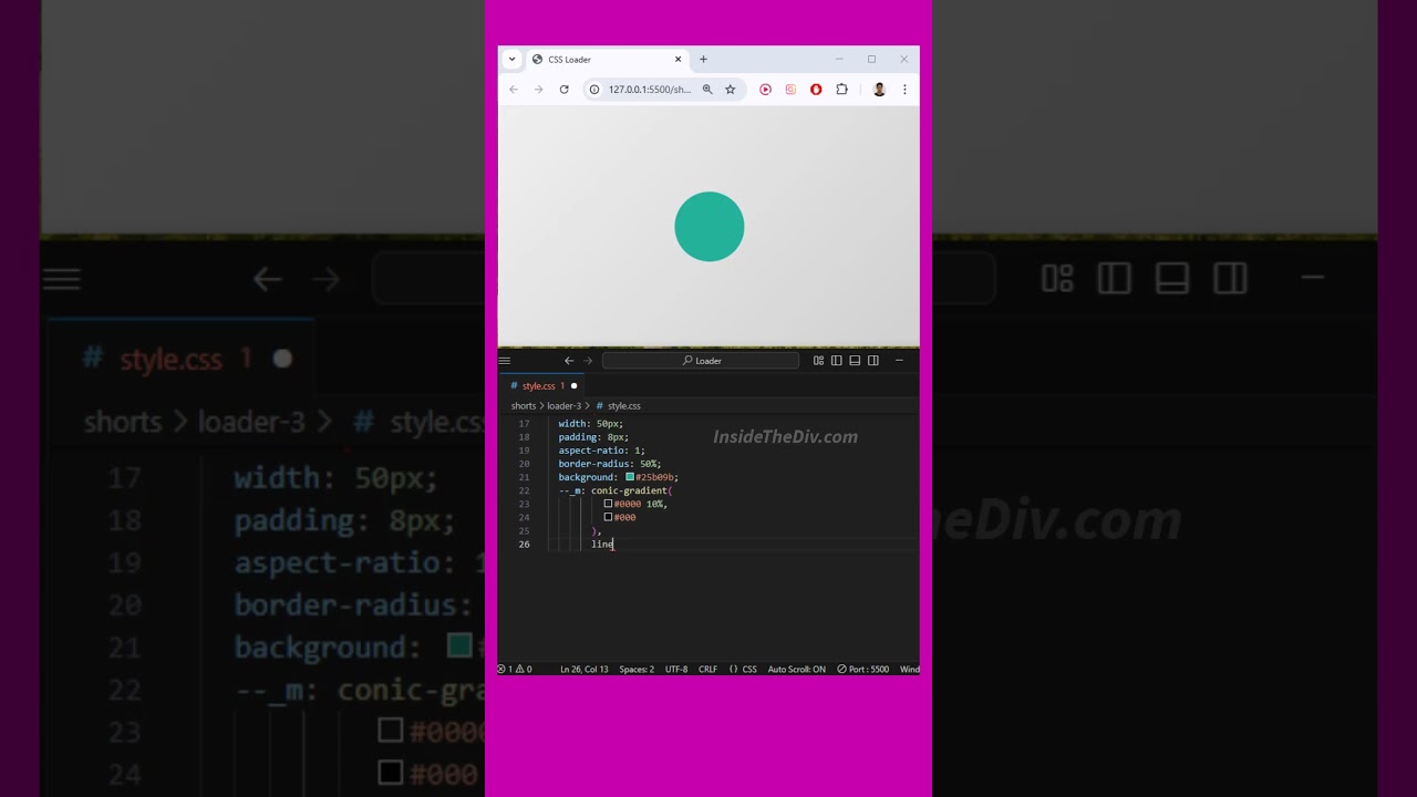 CSS Animation Tutorial | CSS Loader Challenge 11 #cssanimation #csstutorial #cssloader #shorts