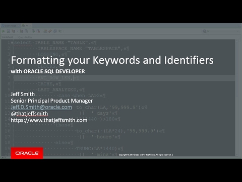 Oracle SQL Developer - Code Formatting vs Changing the Code as You Type