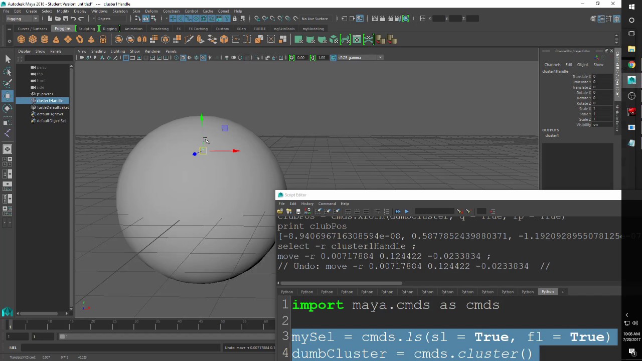 Maya Python Joint Cluster Tool