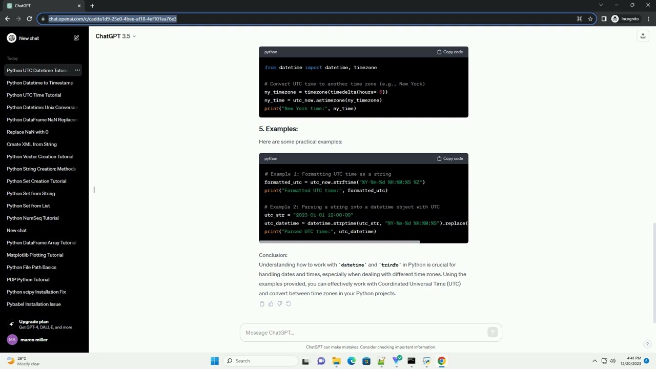 python datetime tzinfo utc