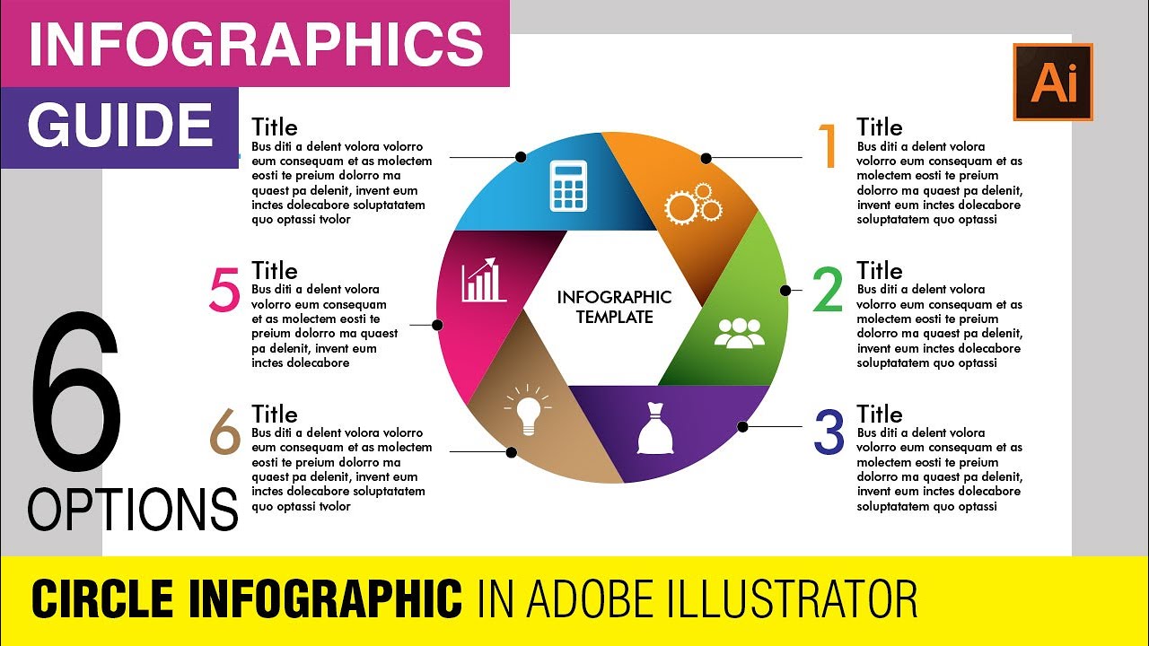 Vector Circle Arrows Infographic Template | Illustrator Cycling Diagram | Infographic in Illustrator