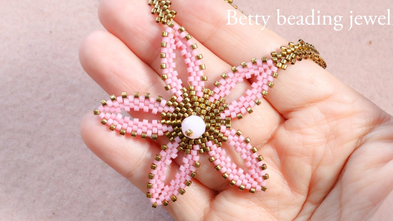 Beaded Flower necklace elegant and easy to make for beginners.beading tutorial