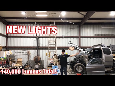 NEW SHOP LIGHTS! HYPERLITE LED HIGH BAY LIGHTS! 200 WATTS 28,000 LUMENS!!