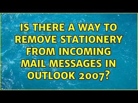 Is there a way to remove stationery from incoming mail messages in outlook 2007?