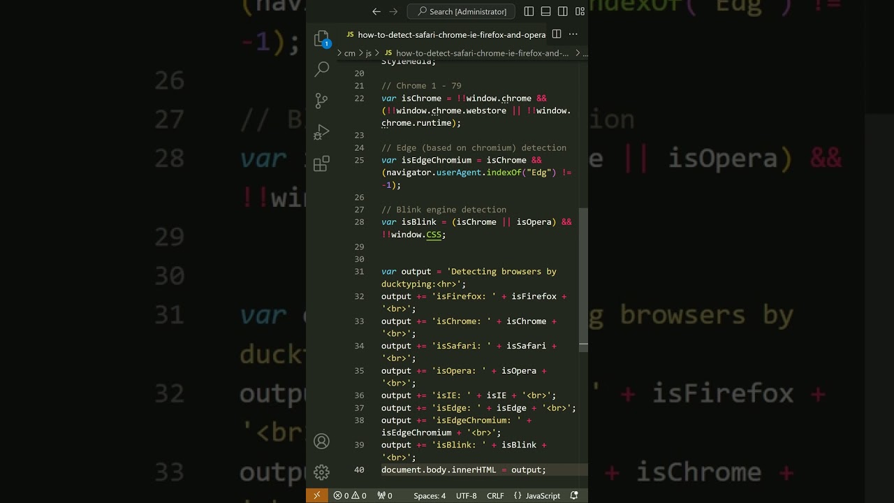 javascript - How to detect Safari, Chrome, IE, Firefox and Opera browsers?