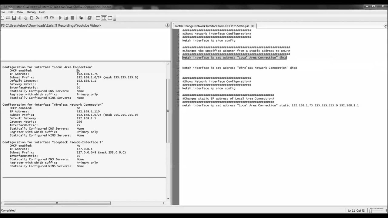 PowerShell Series - How to set a static IP Address using PowerShell
