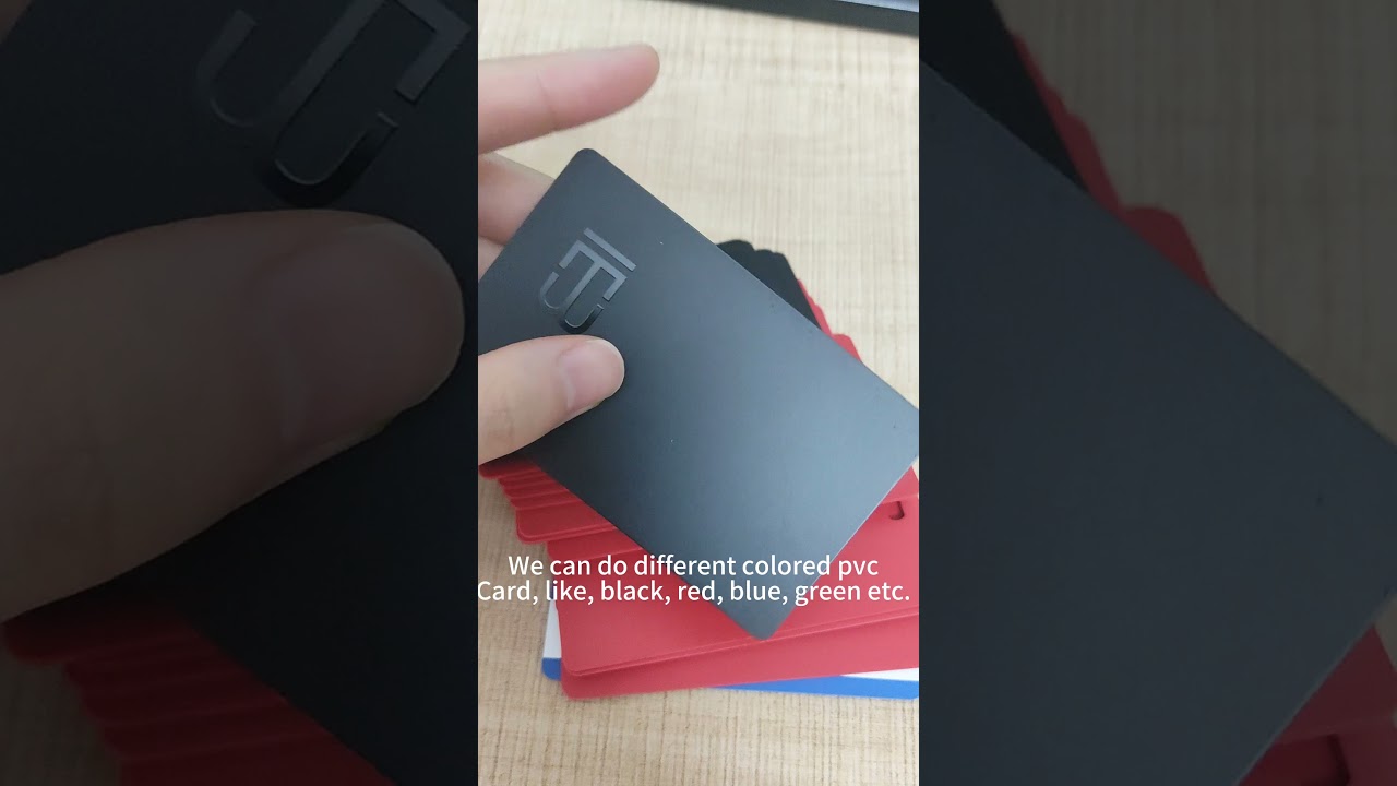 Different colored pvc material card sample show