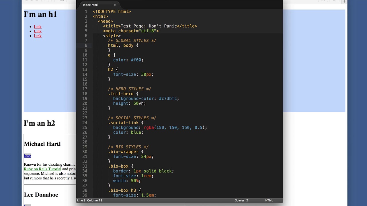 Section 3.7: “vh, vw” from Learn Enough CSS & Layout to Be Dangerous