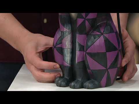 Jim Shore Heartwood Creek Oversized Black Cat Statue 20" on QVC
