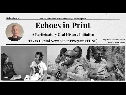 Echoes In Print: A Mellon Public Knowledge Grant Proposal by Nathan Brown