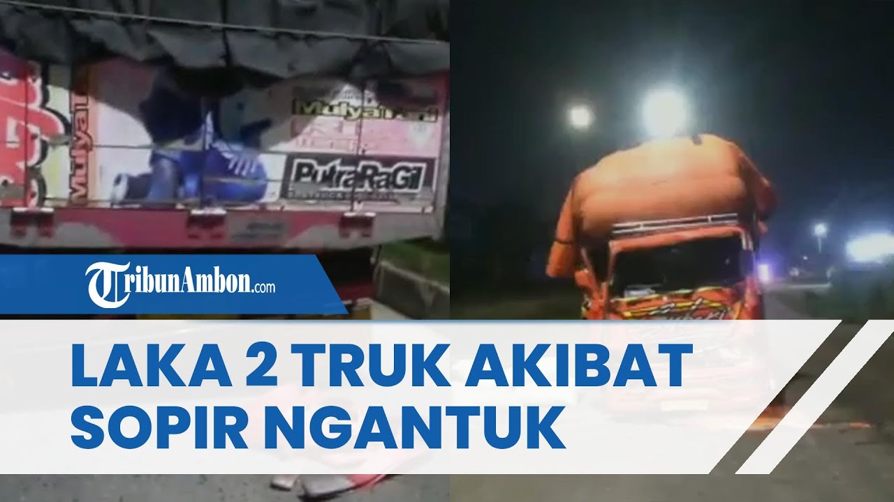 Diduga akibat Sopir Ngantuk, Truk Muatan Gabah Tabrak Bagian Belakang Truk Lainnya - Tribun Video