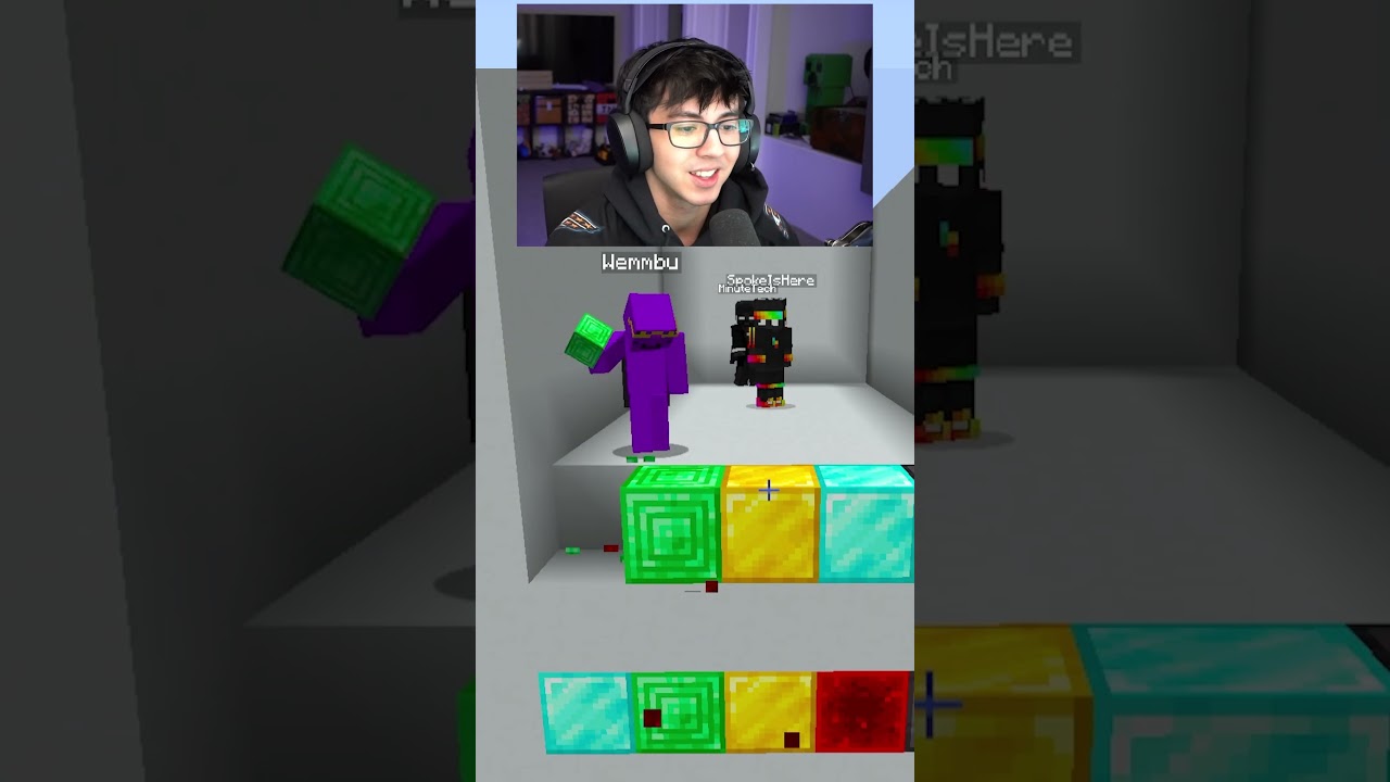 Minecraft Color Match 2 VS LIFESTEAL SMP Spoke Wemmbu Minutetech🎨#minecraft #shorts #minecraftshorts