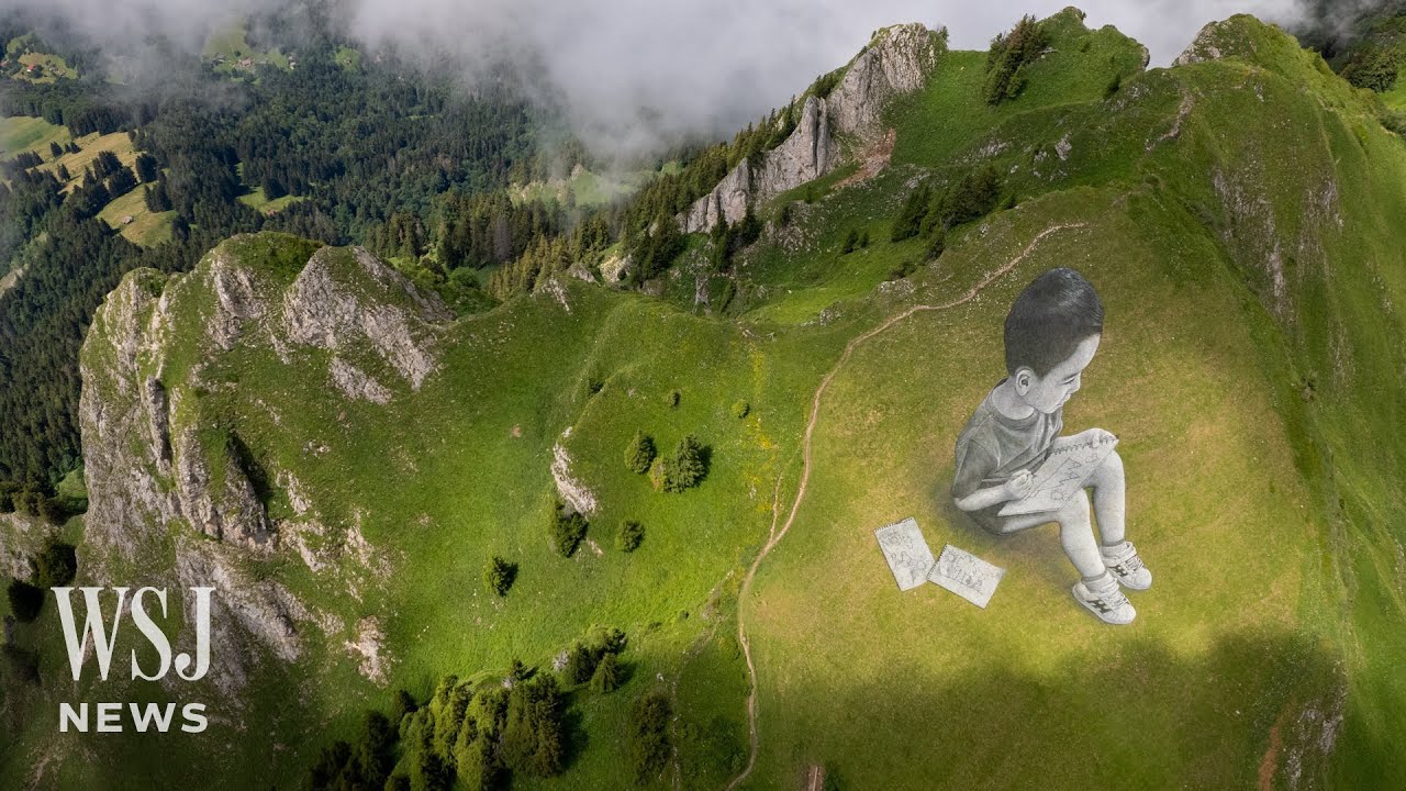 Watch: Street Artist Uses Swiss Mountains to Paint Massive Frescoes | WSJ News