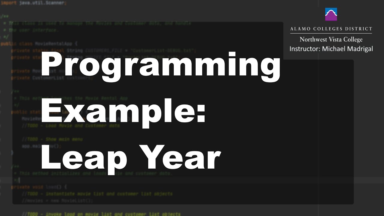Java 1 Online, [5.04] Conditionals and Loops: Leap Year
