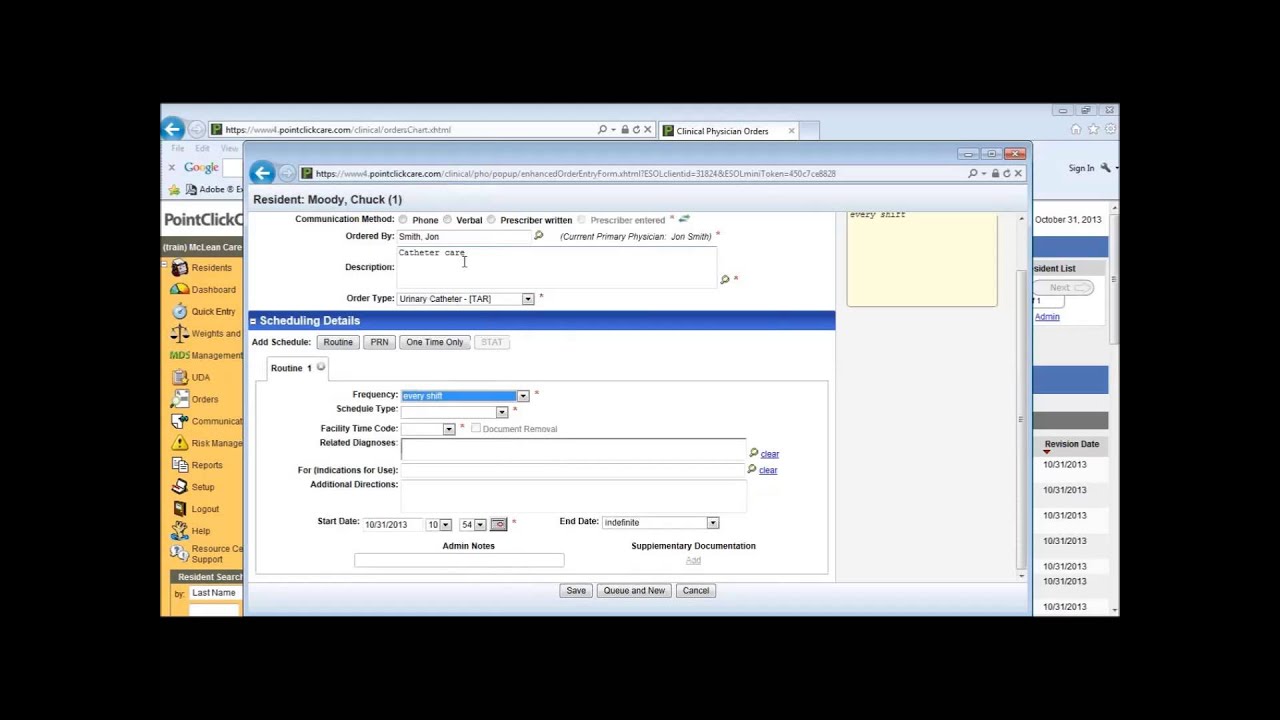 Entering a Catheter Type Order