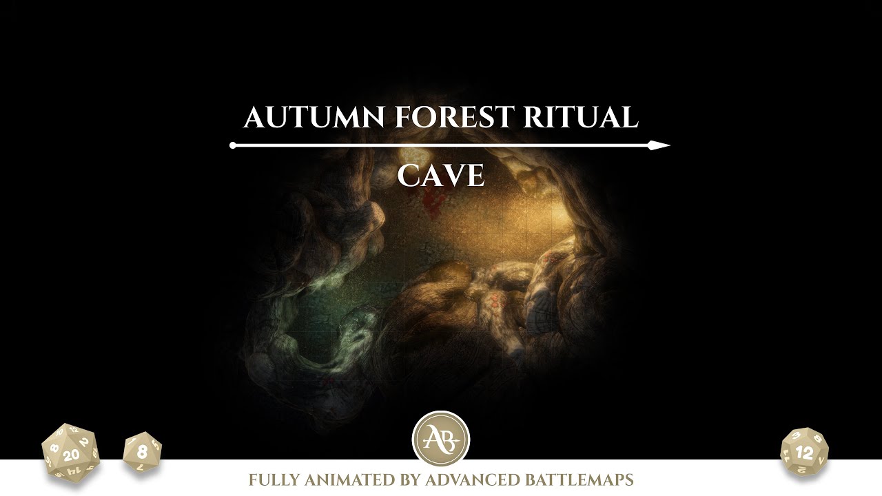D&D | Pathfinder | Autumn Forest Ritual - Cave | Animated Battle Maps | Virtual Tabletop