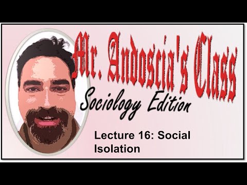 Sociology Lecture 16 Social Isolation