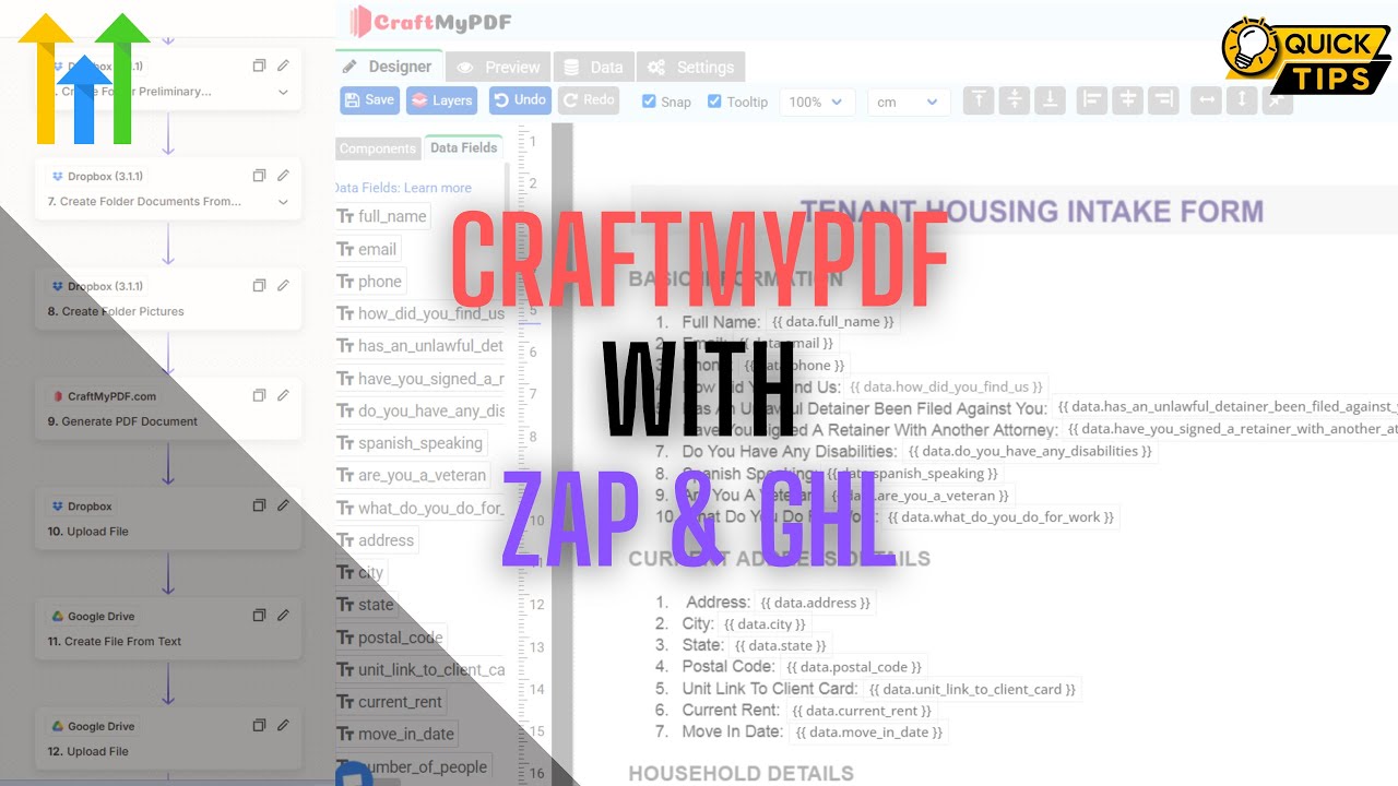 Create Dynamic PDFs Using CraftMyPDF with Zapier & GHL