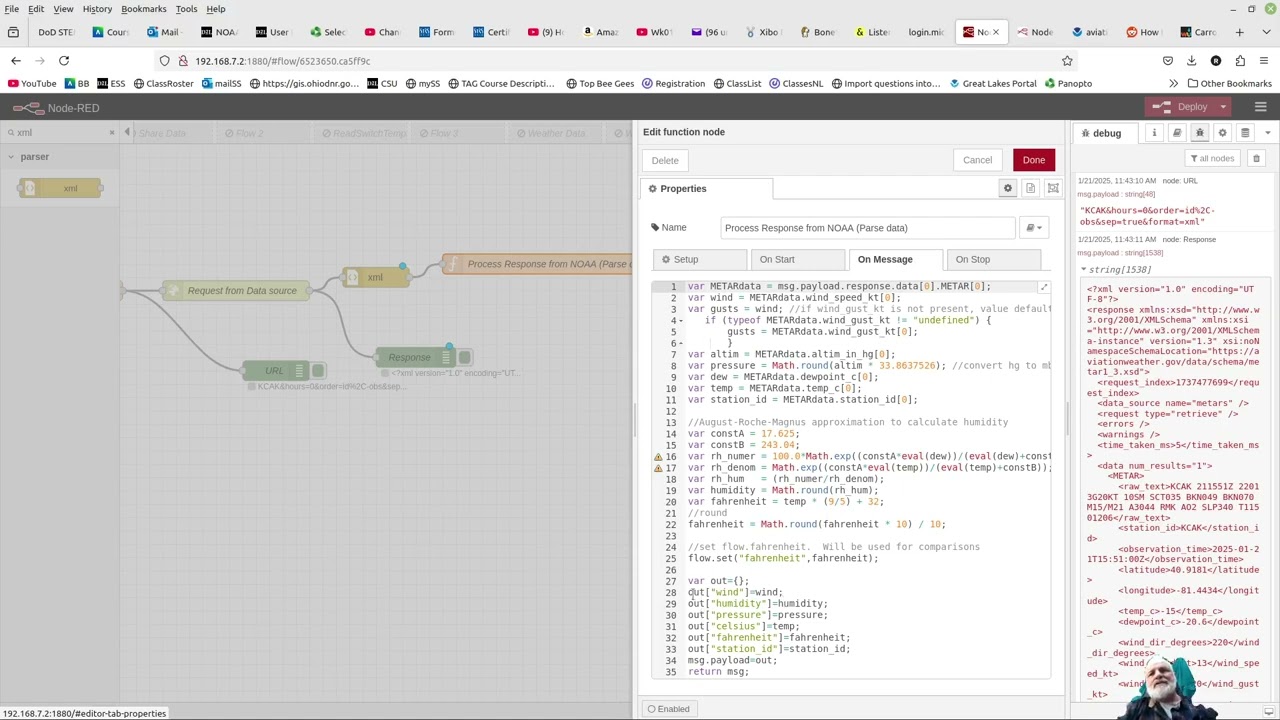 Injecting inputs and viewing output in Node-Red