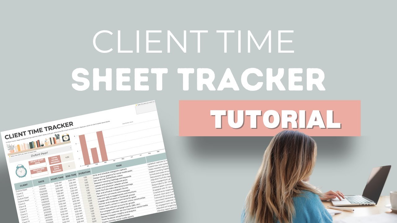 Client Time Tracker Excel Google sheet Small Business Task Tracker & Project Management Tutorial