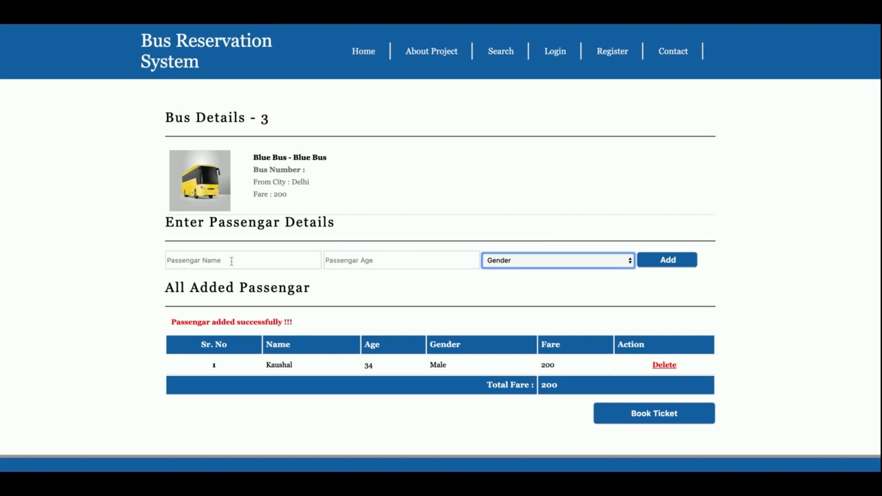 Python Django And MySQL Project on Bus Reservation System