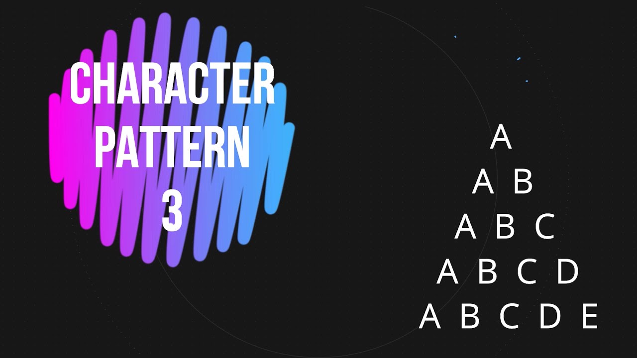 Character pattern 3 || Patterns in java #patterns #thecodingduniya #programming #coding #youtube