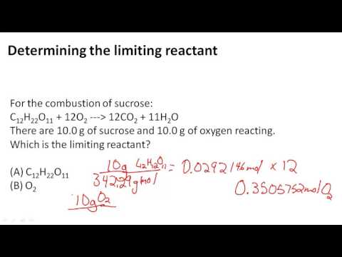 Determining the limiting reactant