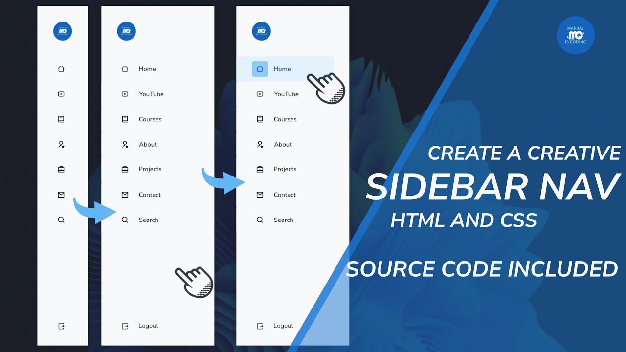 Build a Responsive Animated Sidebar Navbar with HTML, CSS, and Flexbox | Creative Design Tutorial