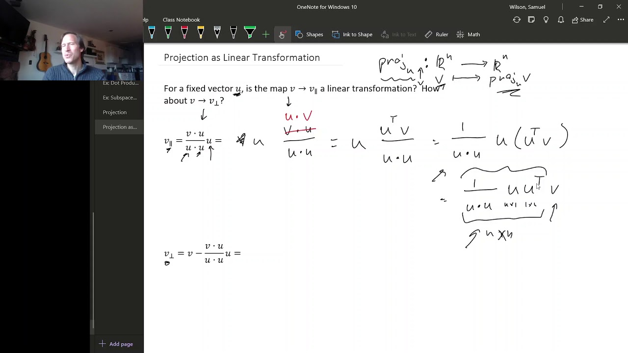 4.7 3 - Projection as Linear Transformation