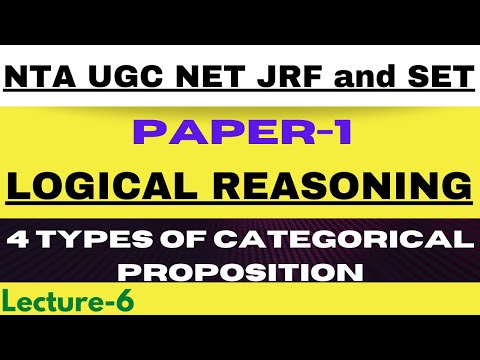 4 Types of Categorical Proposition Video Lecture - Logical Reasoning for UGC NET