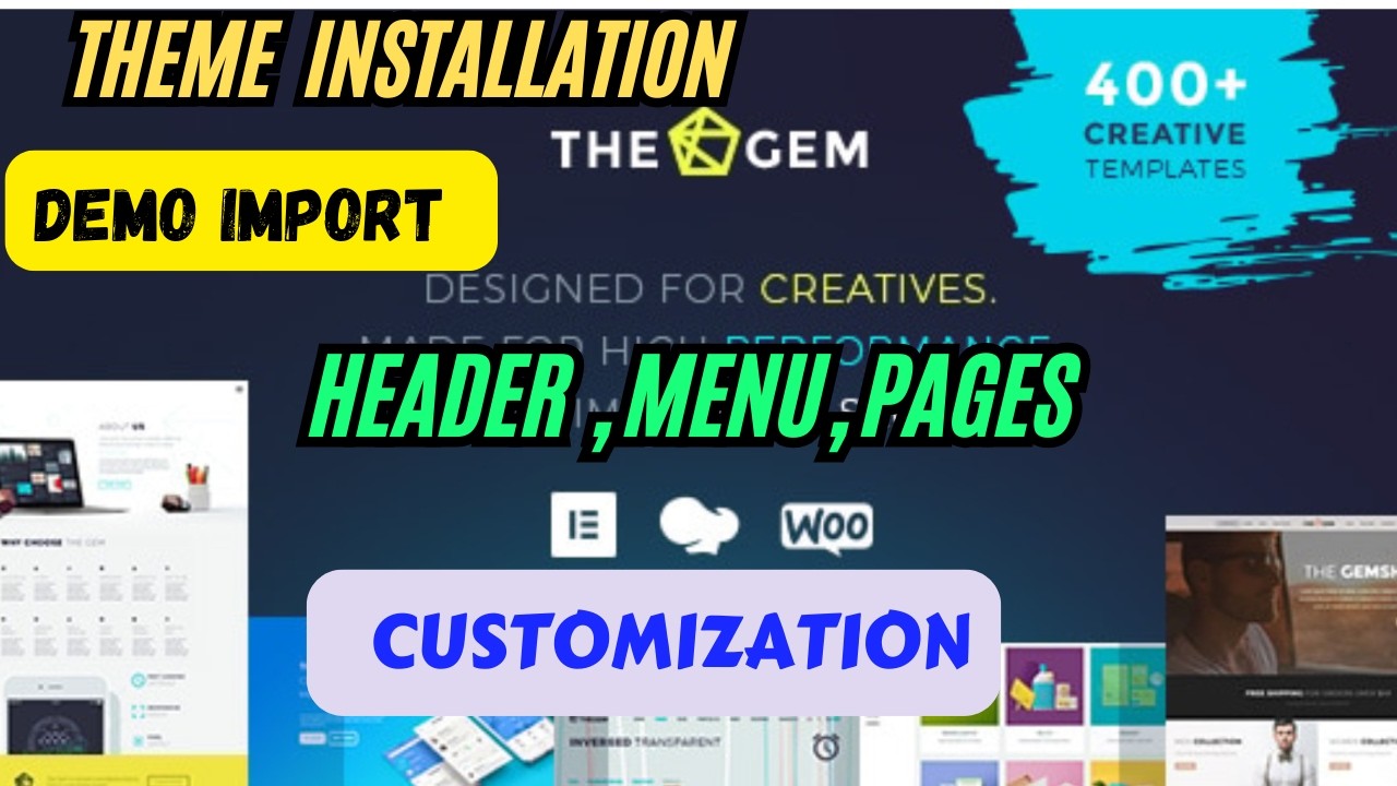TheGem WordPress WooCommerce Theme Installation, Demo Import, Customization 2026 The Gem