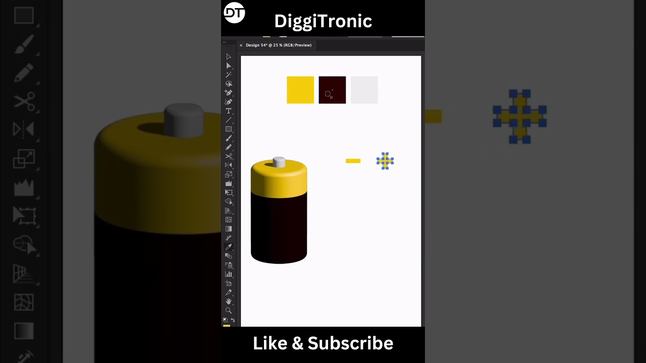 Design a Realistic Battery Icon in Adobe Illustrator (Easy DiggiTronic Tutorial!)  #diggitronic