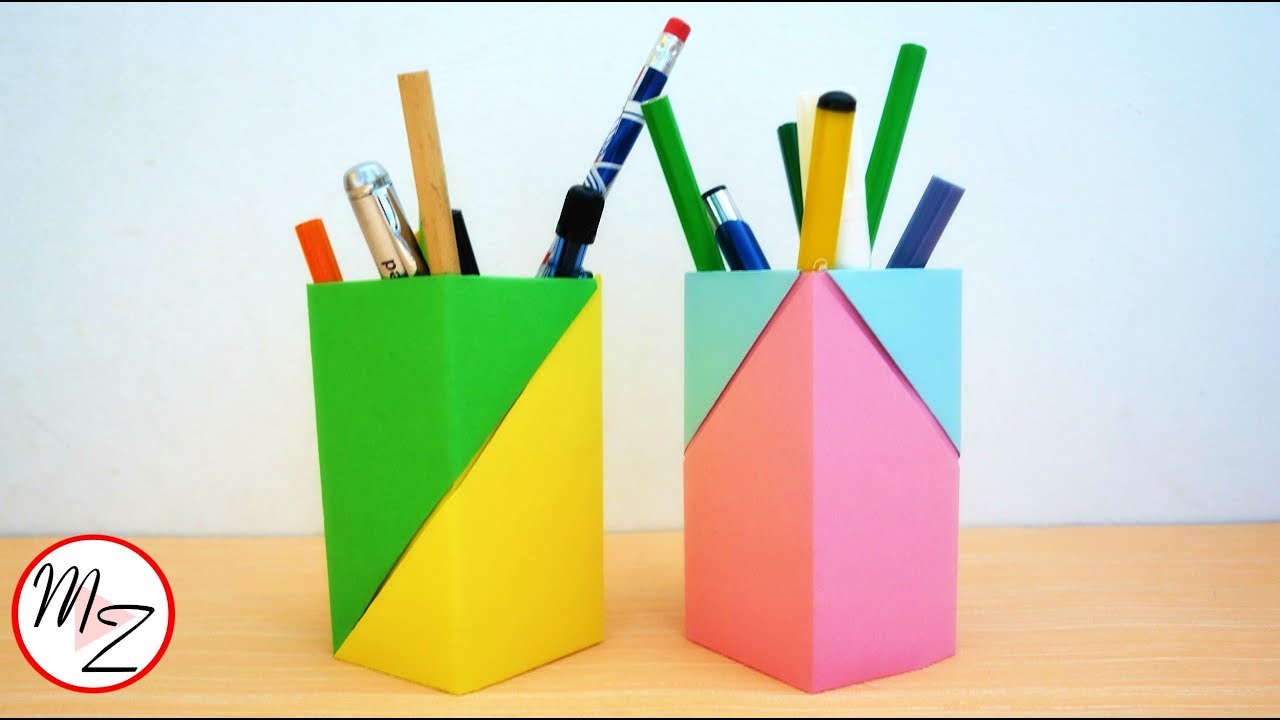 Pencil Holder DIY : How to make a beautiful pen/pencil holder with paper | Easy paper crafts