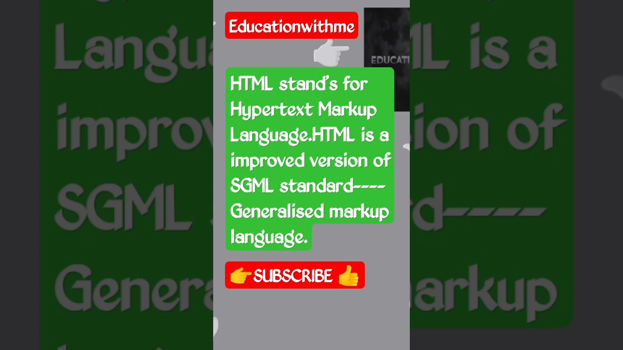 HTML#HYPER#TEXT#MARKUP#LANGUAGE#EDUCATIONWITHME