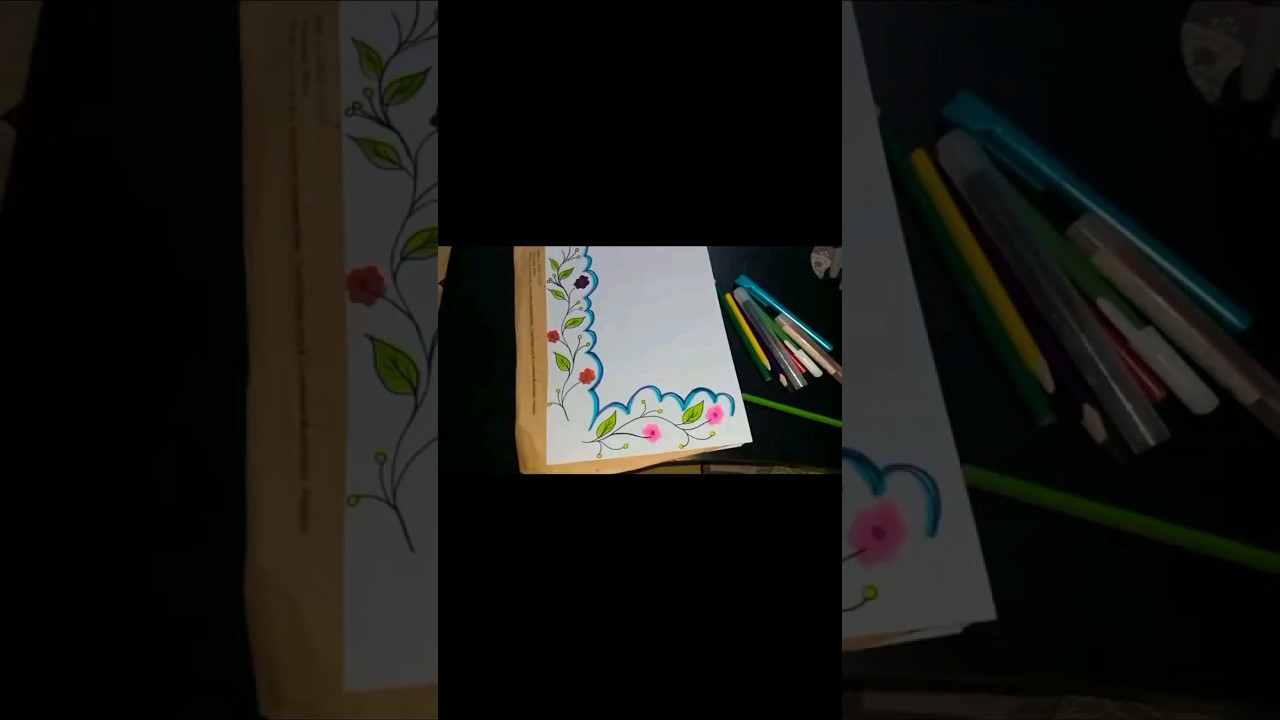 Just wow png flower border design 🌸 🌿  ]#artteacherideas #artideas #papercraft  #draw #drawingideas