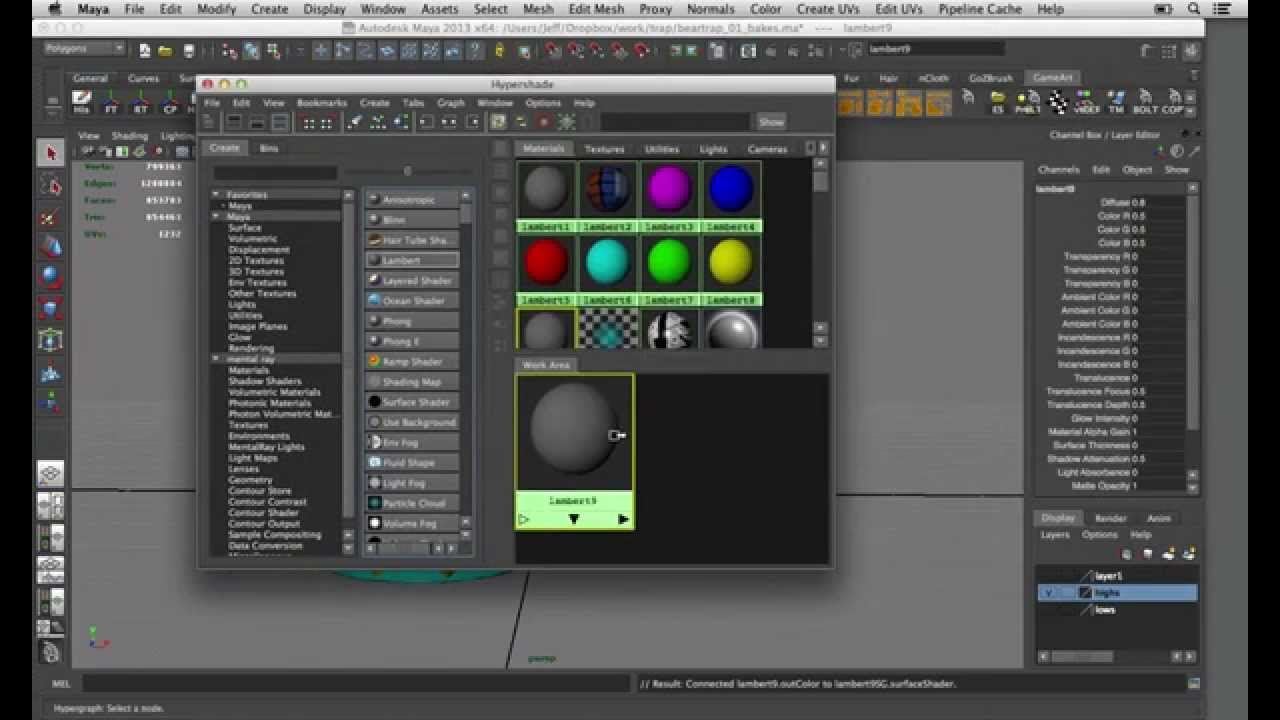 Baking color (diffuse) maps from high poly to low poly in Maya