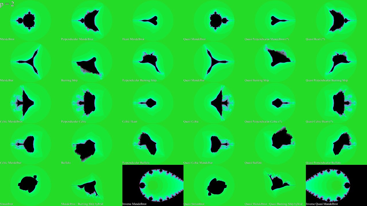 The 30 power morphing Basic and Quasi Mandelbrot Variants (Read desc)