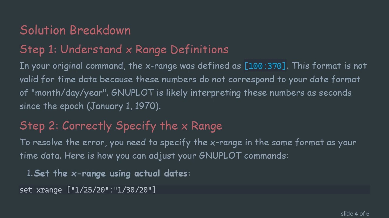 Resolving undefined y value Errors in GNUPLOT for Time Series Data Plots