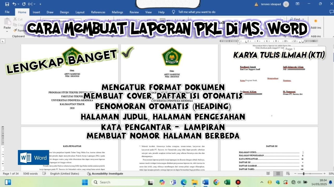 LATEST!!! HOW TO CREATE AN INTERNSHIP REPORT ON A LAPTOP USING MS. WORD | GOOD AND CORRECT WRITING