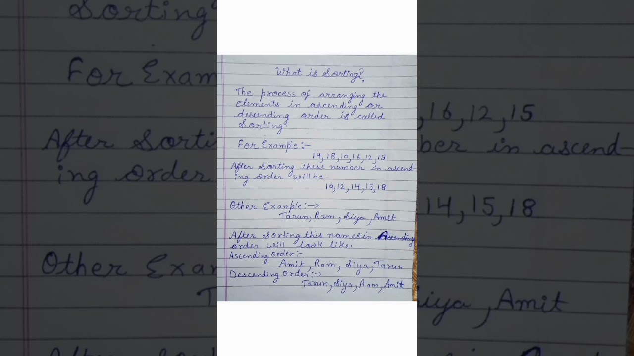 What is Sorting?? //Definition and Example of Sorting.