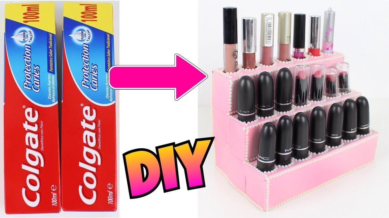 DIY | Como Hacer un Organizador de Labiales de Cartón | FÁCIL | NatyGloss