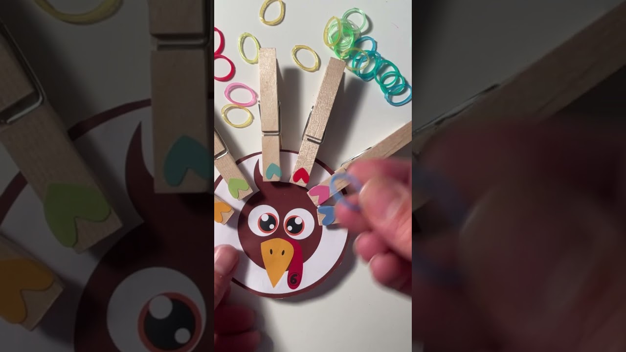 Fine motor strengthening activity with number cards 🦃