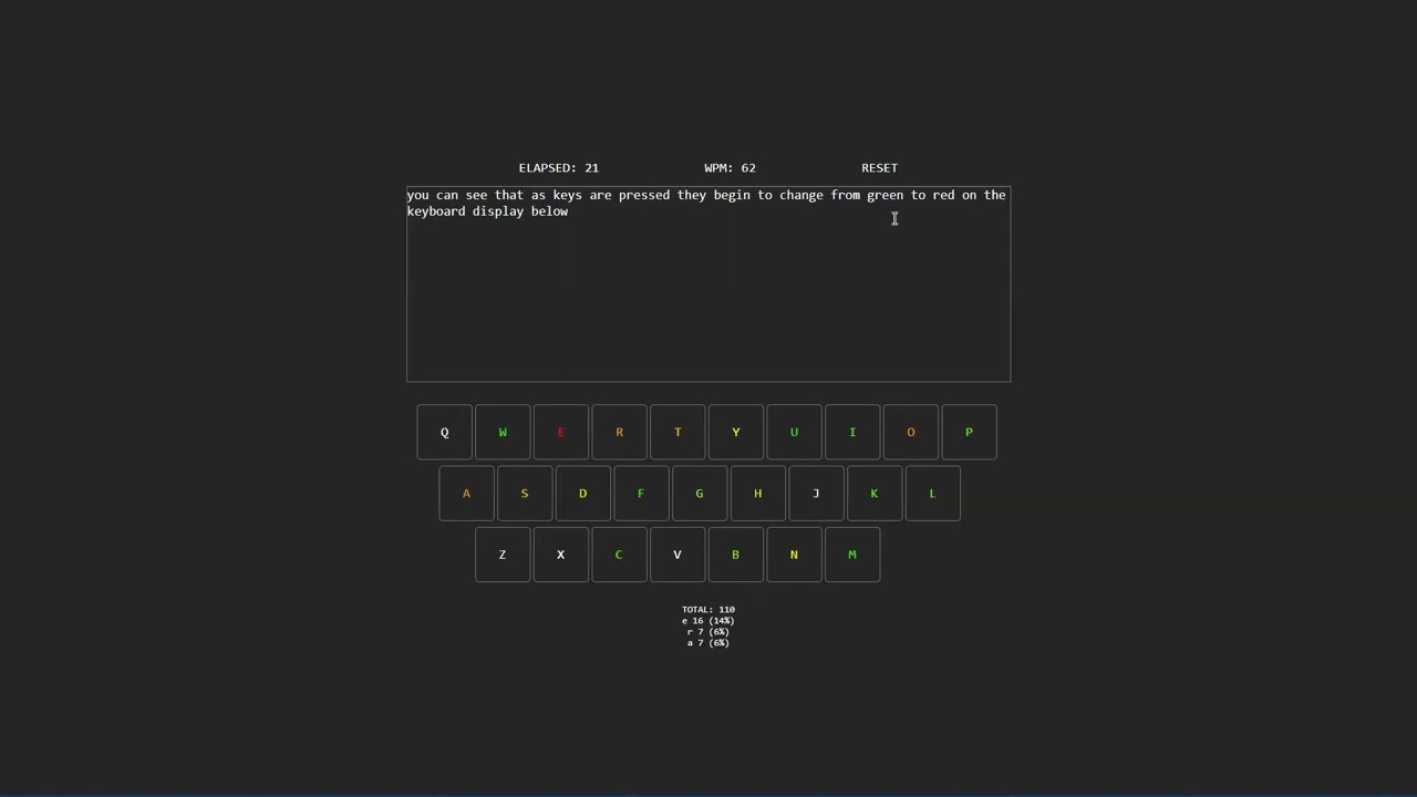JavaScript Typing Heatmap