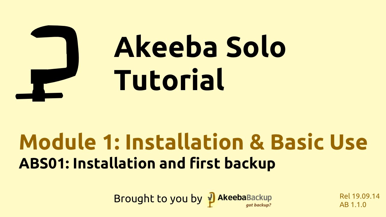ABS01 Installation and first backup