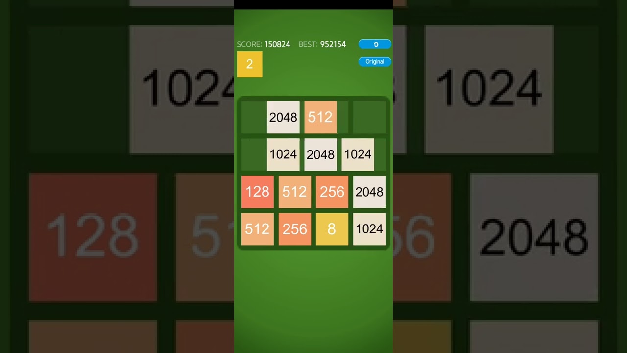 2048 Reverse: 8 Tile Achieved