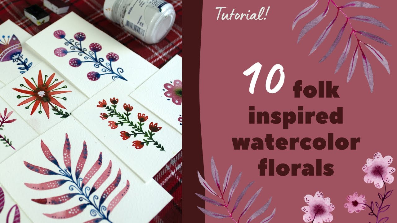 Folk art flowers tutorial / how to paint folk flowers