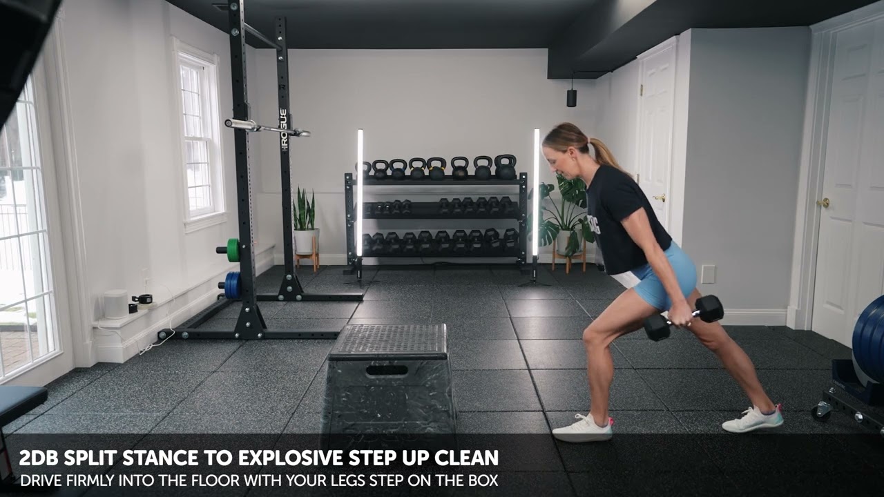 2DB Split Stance to Explosive Step Up Clean
